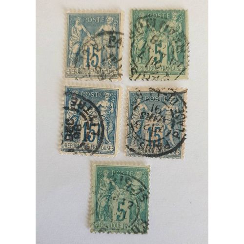 Timbres sage avec cachet daté - Philatélie | Rakuten