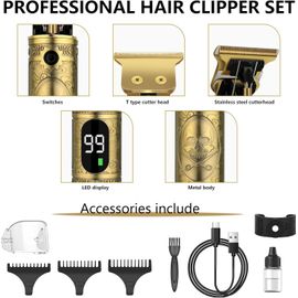 Tondeuse Barbe Homme, Tondeuse Cheveux Hommes Professionnel Rasoir Electriques avec Écran LCD ...