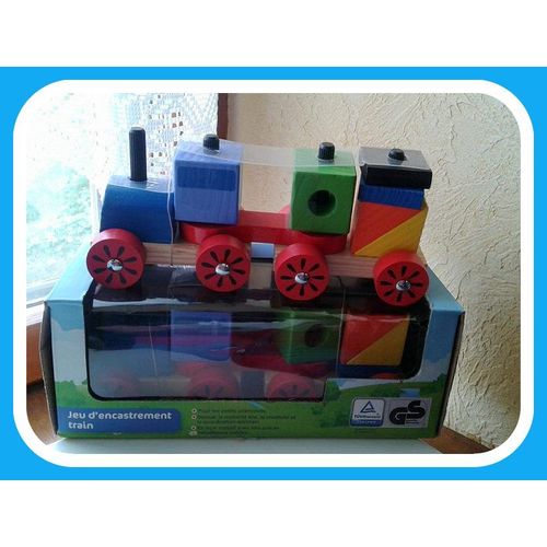 Trains en bois play - tive junior - jeu d'encastrement - lot de 2 ...