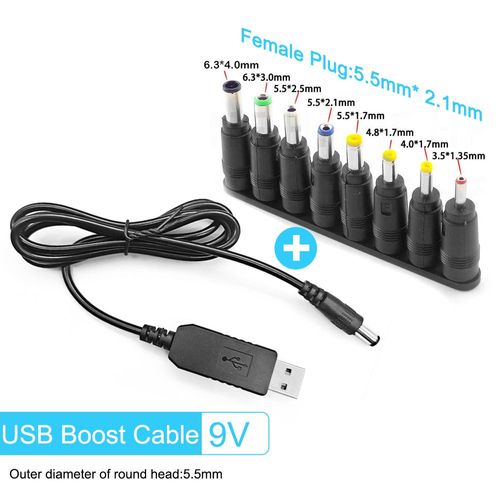 USB Power Boost Line DC 5V to 12V 9V Step UP Modem Converter Cable 5 ...