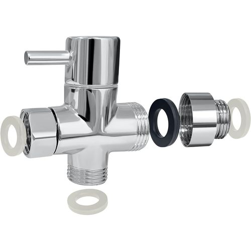 Valve 3 Voies en Laiton Massif G1/2 Universels Inverseur Douche Bain Salle de Bain Adaptateur de ...