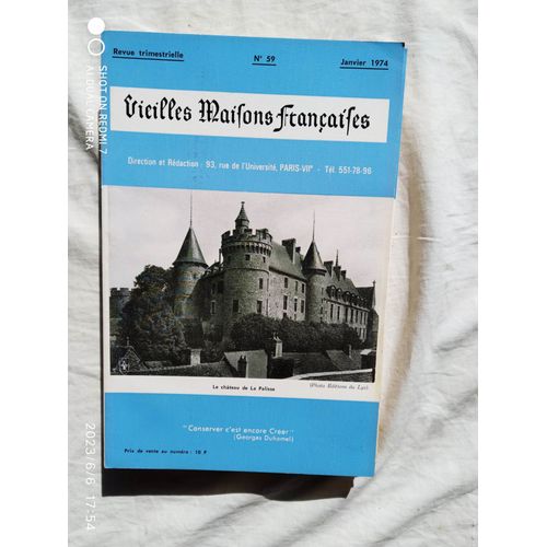 Vieilles maisons françaises n°59, janvier 1974, avec au sommaire Le ...