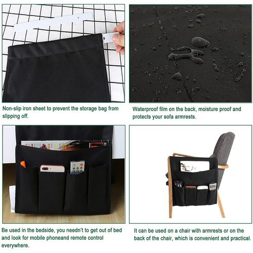 YDJKET Organisateur de canapé et de fauteuil étanche et antidérapant Accoudoir de canapé Caddy ...