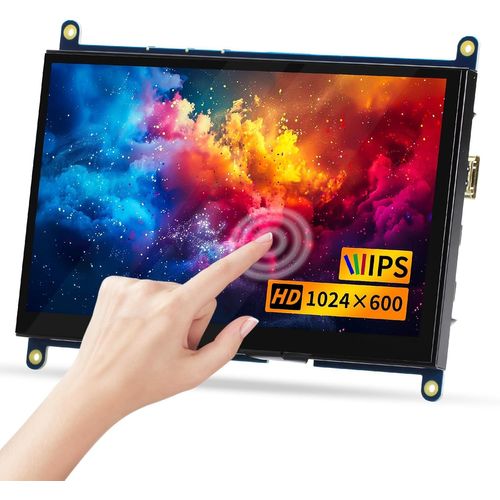 Ytseazn-7 Pouces Raspberry Pi Écran Tactile,Hd Ips 1024X600 Mini Moniteur Pour Raspberry Pi 3/4 ...